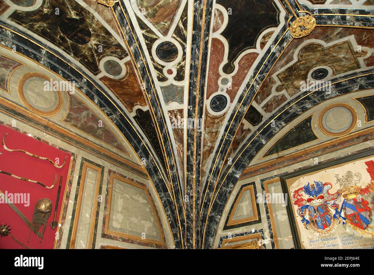 The interior of the Usse Castle, Loire Valley, France --also known as ...