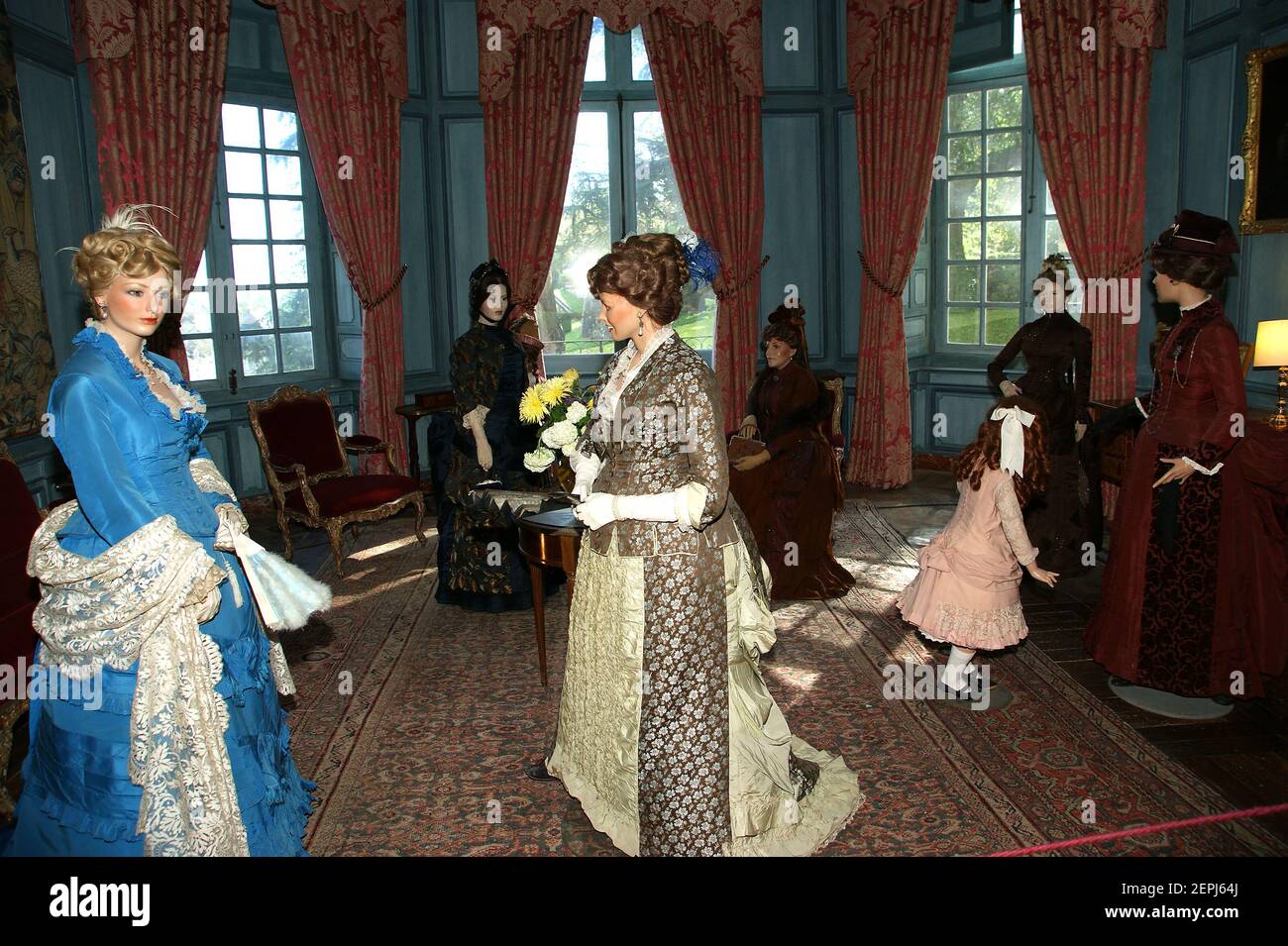 The interior of the Usse Castle, Loire Valley, France --also known as ...