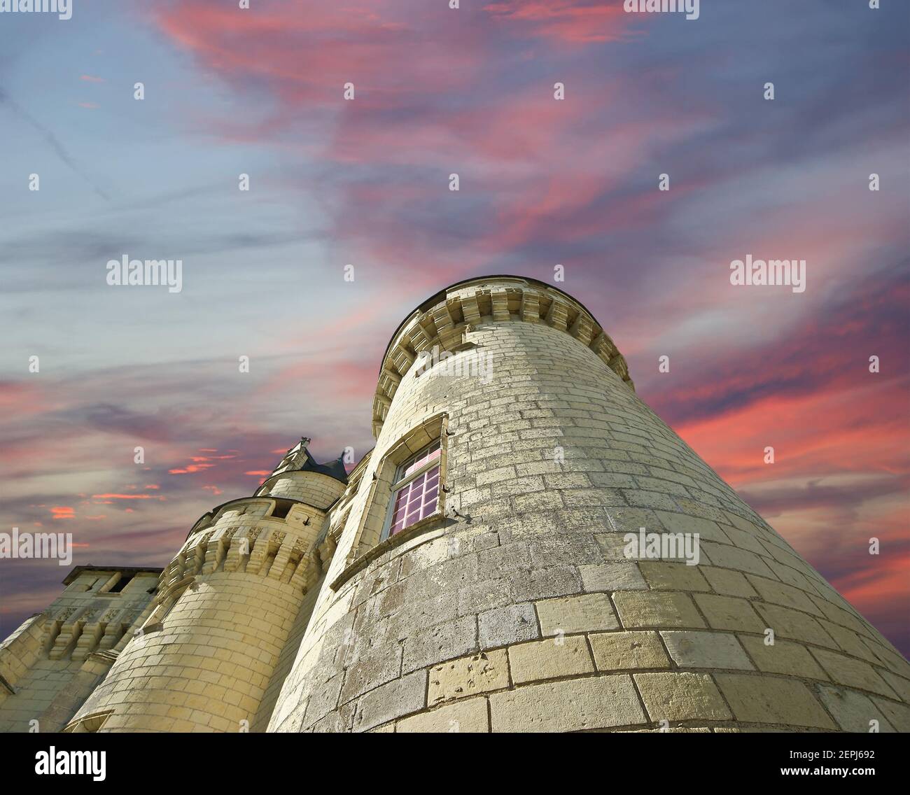 The interior of the Usse Castle, Loire Valley, France --also known as ...