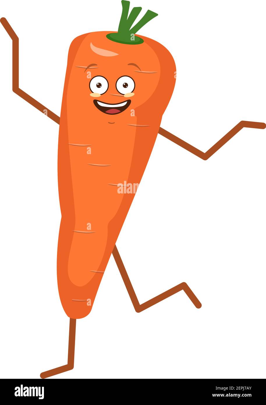 Cute carrot character cheerful with emotions dancing Stock Vector Image ...