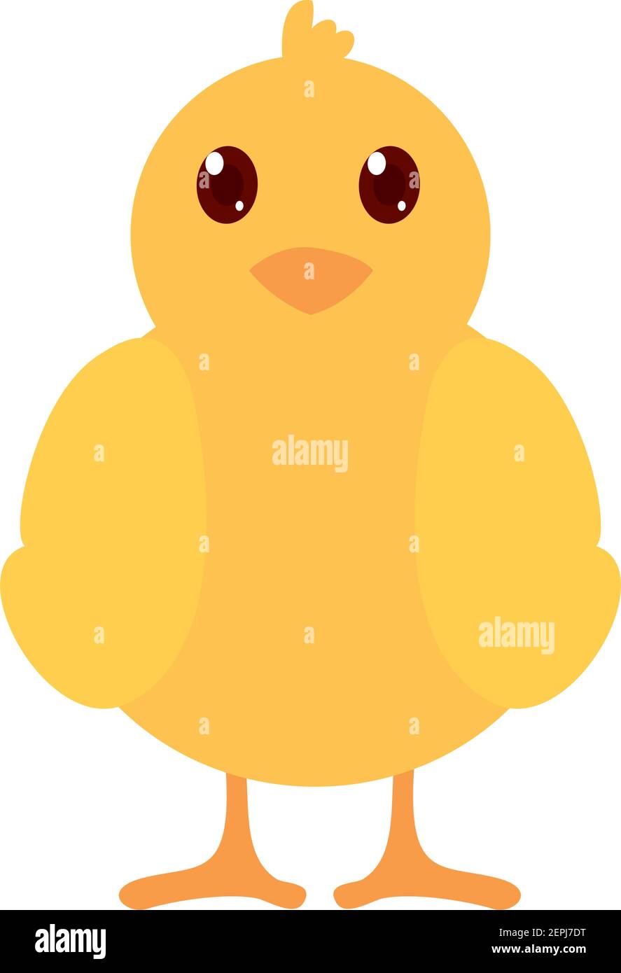 cute chick icon over white background, colorful design, vector ...
