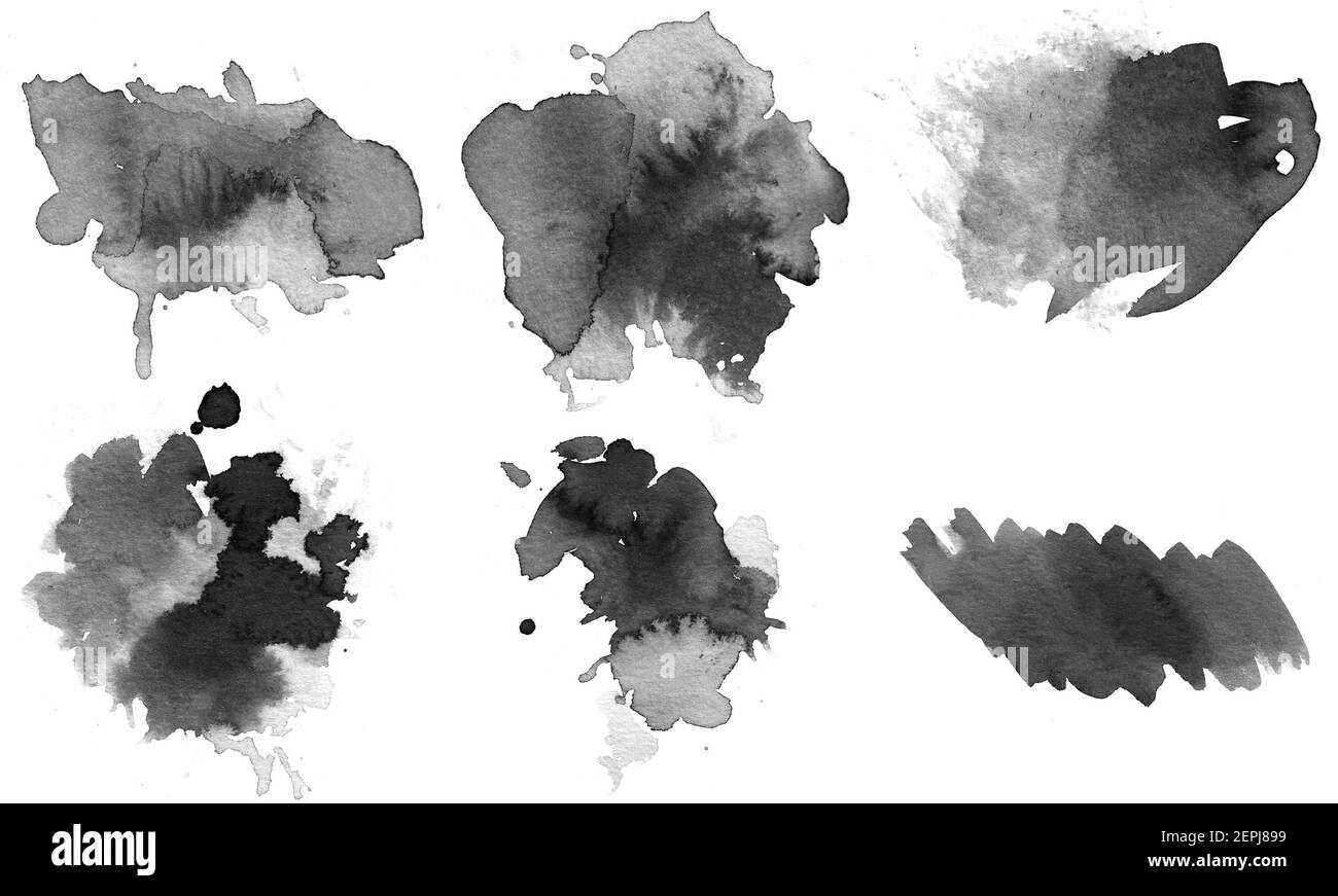 Set black paint ink Cut Out Stock Images & Pictures - Alamy