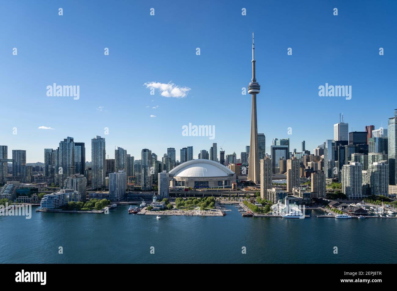 Toronto city center skyline aerial view Stock Photo - Alamy