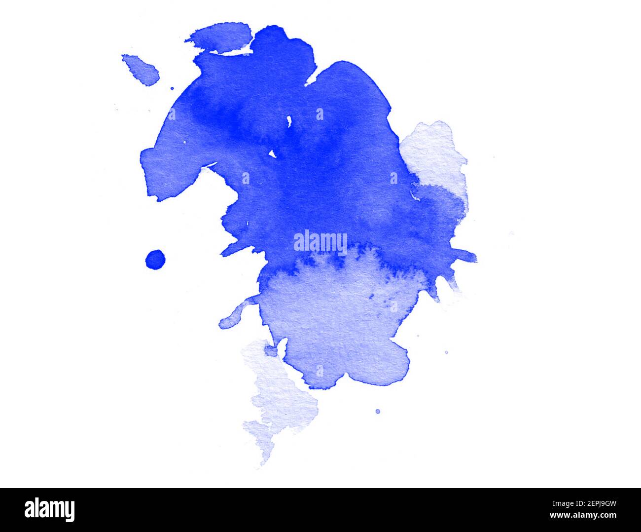 Blue paint blot brush isolated on white for painting Stock Photo - Alamy