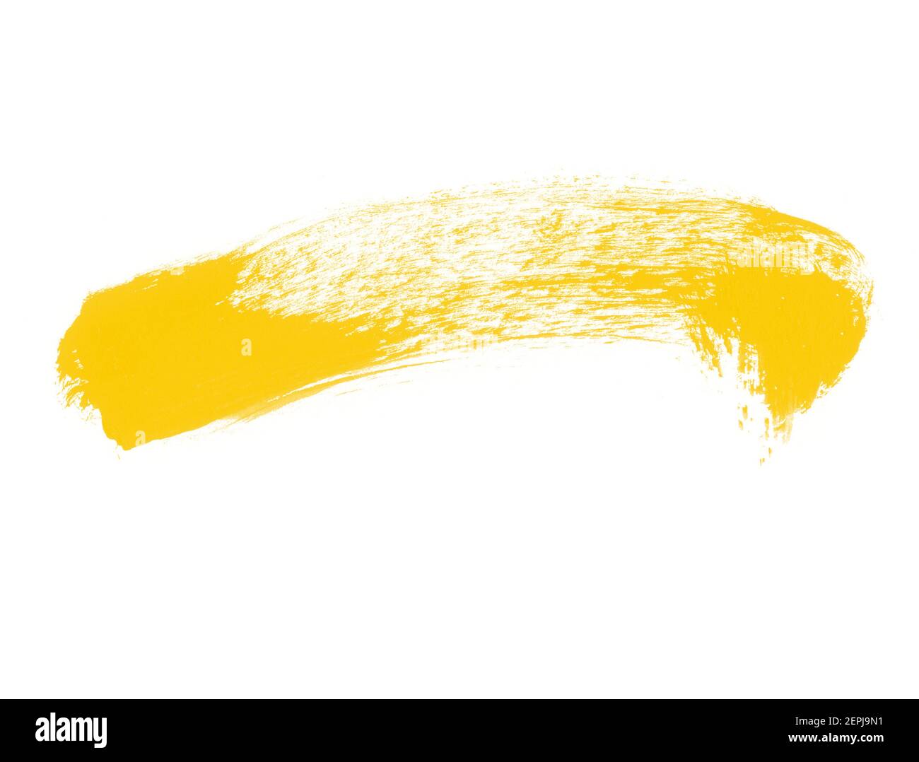 Yellow stroke brush isolated on white for painting Stock Photo - Alamy