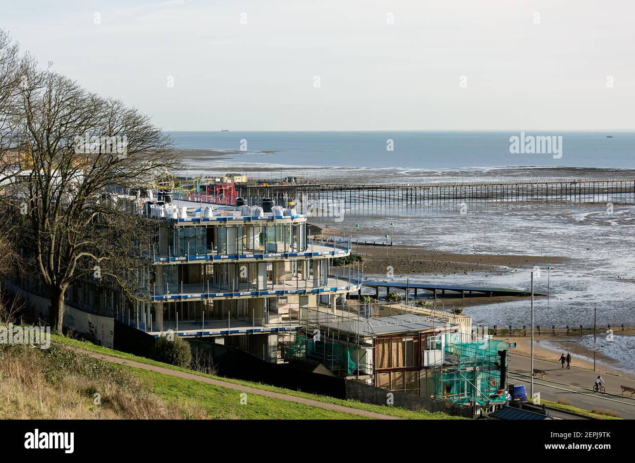 SOUTHEND-ON-SEA, ESSEX, UK - JANUARY 22, 2021: Seafront apartment ...