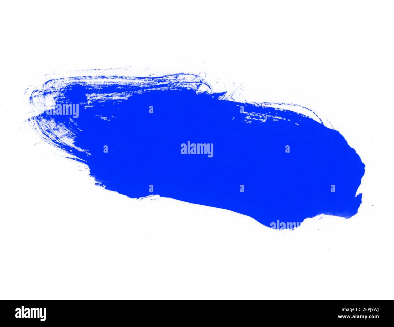 Blue watercolor smear brush isolated on white Stock Photo - Alamy