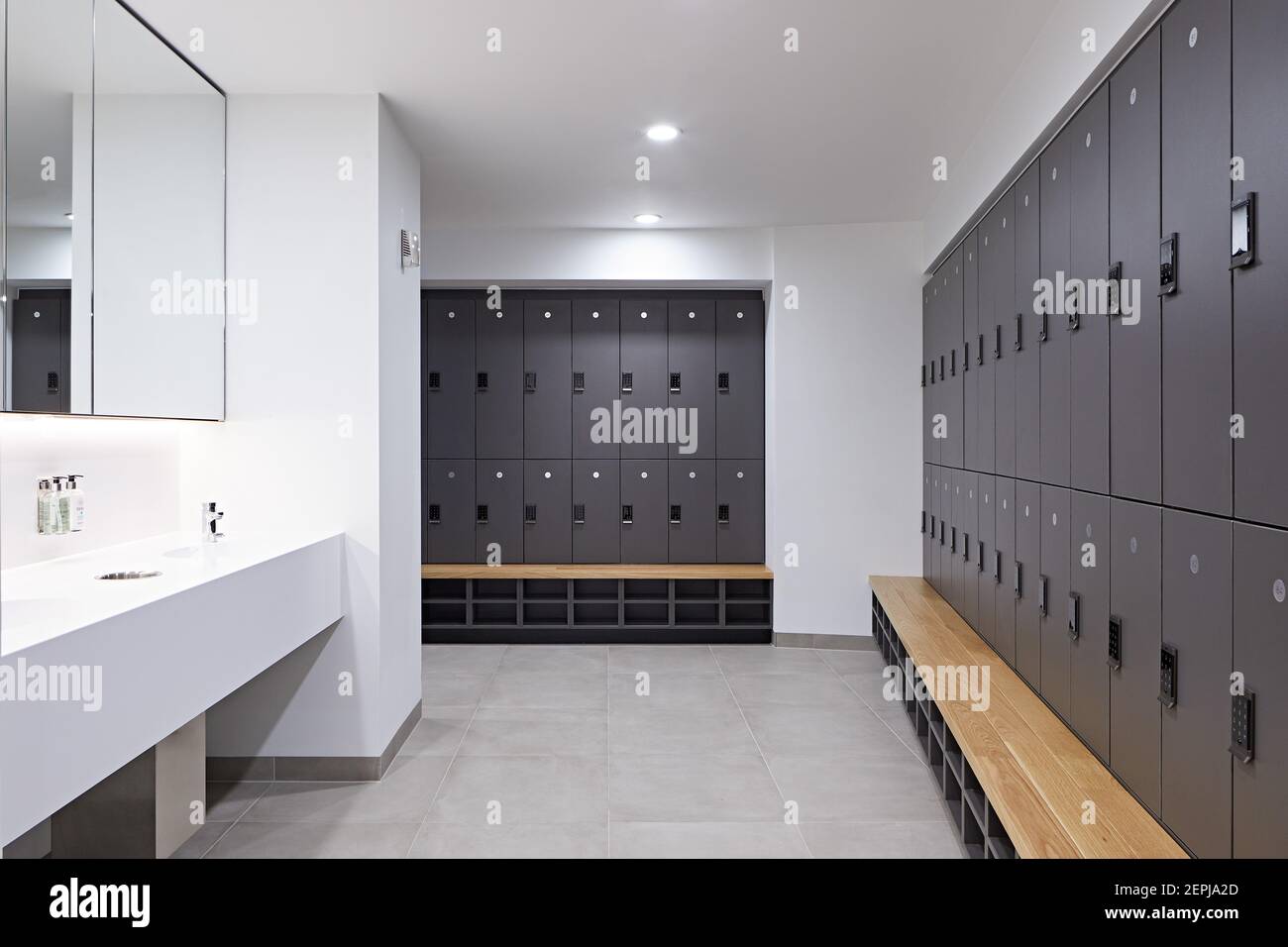 Locker room shower hi-res stock photography and images - Alamy