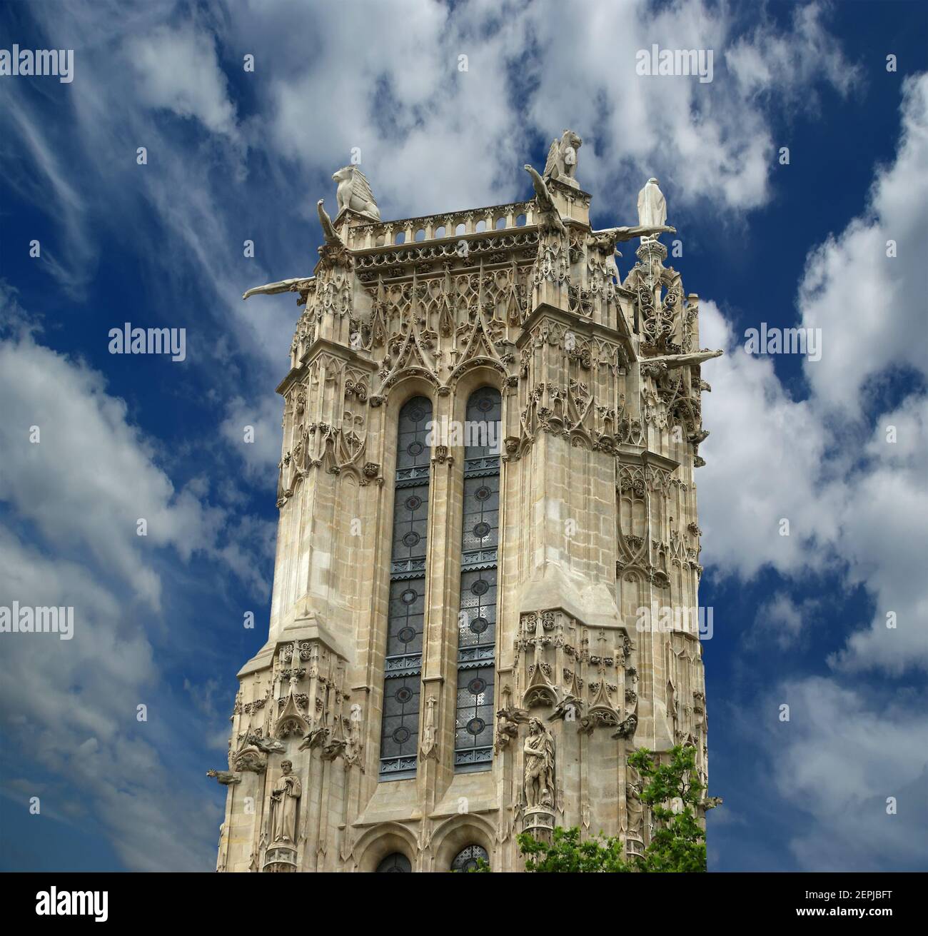 Saint jacques tower night hi-res stock photography and images - Alamy