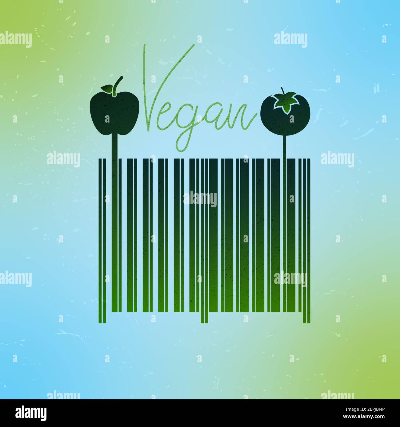 eat vegan illustration background, with grunge texture Stock Vector ...