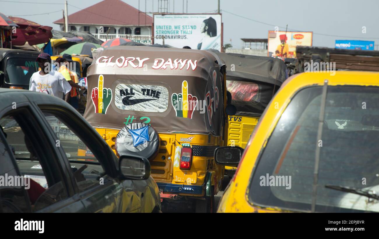 Motorcycle taxi liberia hi-res stock photography and images - Alamy