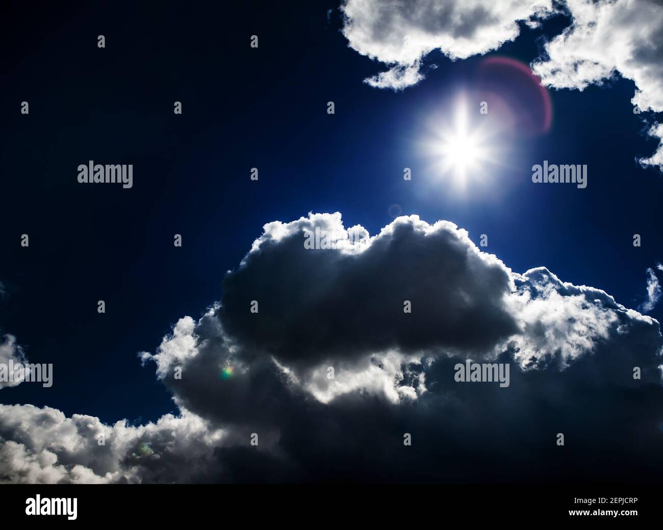 Night Sky with a Light and Dramatic Clouds Stock Photo - Alamy