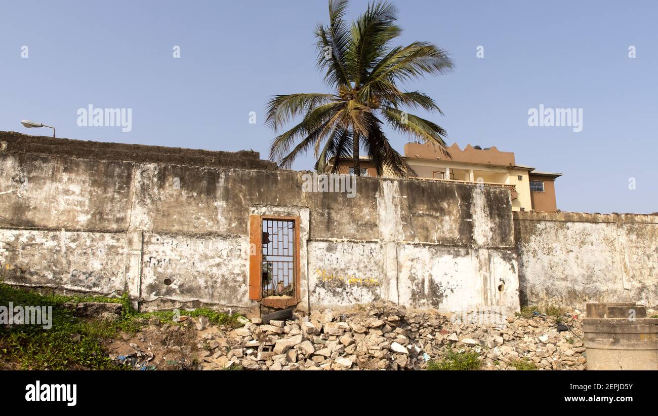 Monrovia Liberia Atlantic ocean beach trash pollution. Extreme poverty ...