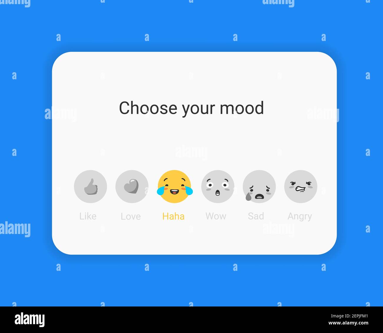 Choose your mood today. Face yellow crying with laughter and gray sad ...