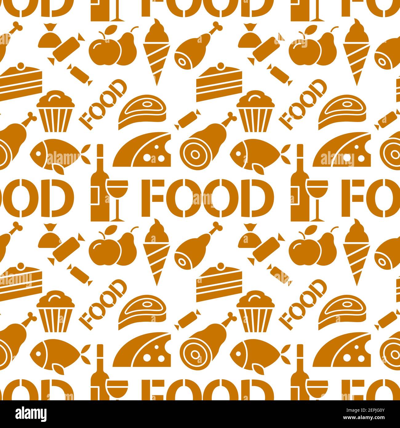 colorful illustration of food products and grocery seamless pattern ...