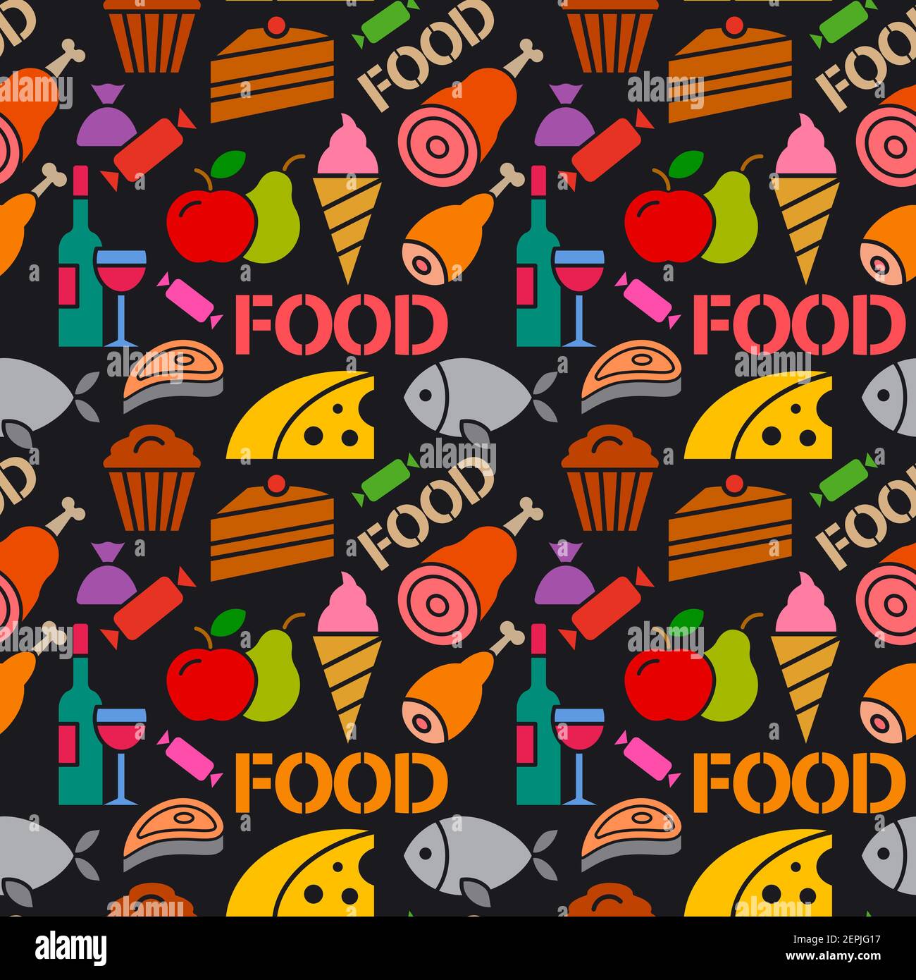 Grocery wallpaper Stock Vector Images - Alamy