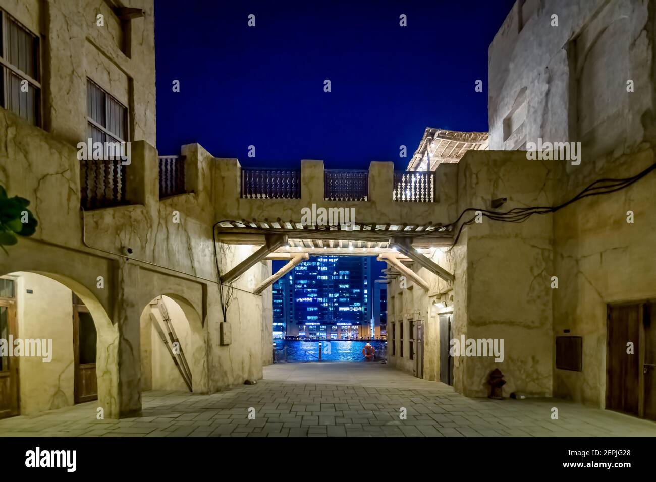 The traditional Arab style bazaar at Dubai Old Souq, DUBAI United Arab ...