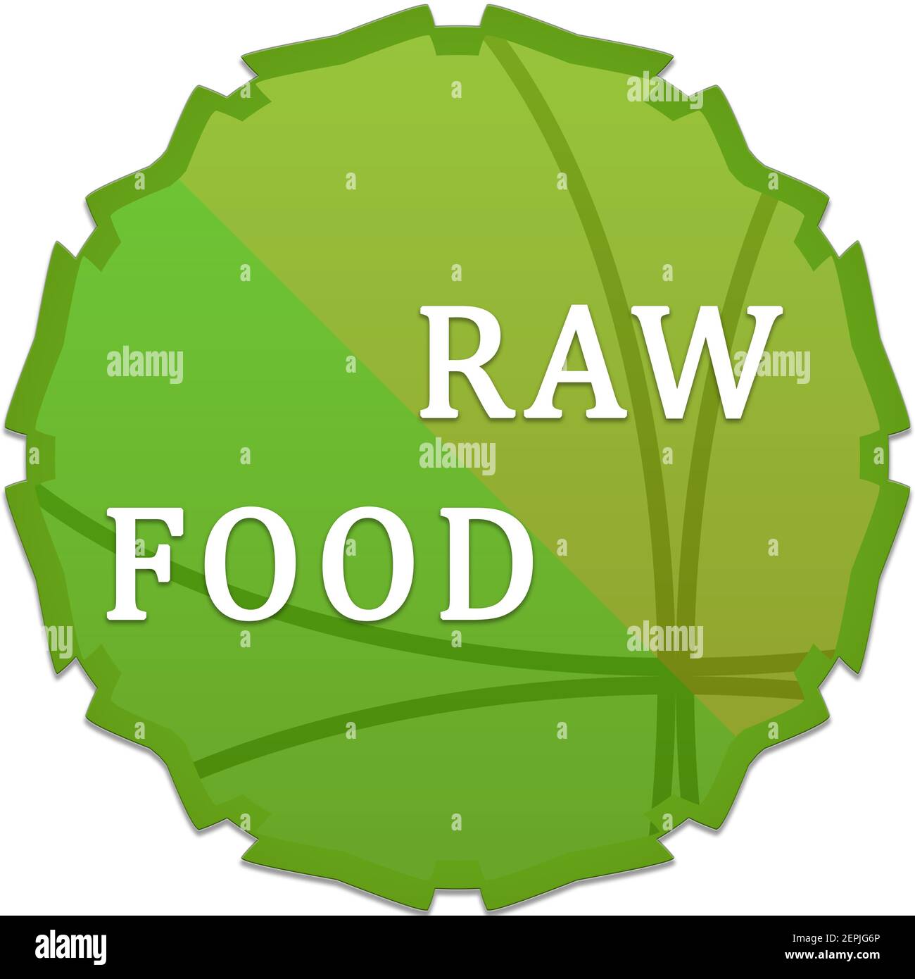Raw food round label. Logo or symbol for market, restaurant, etc Stock ...