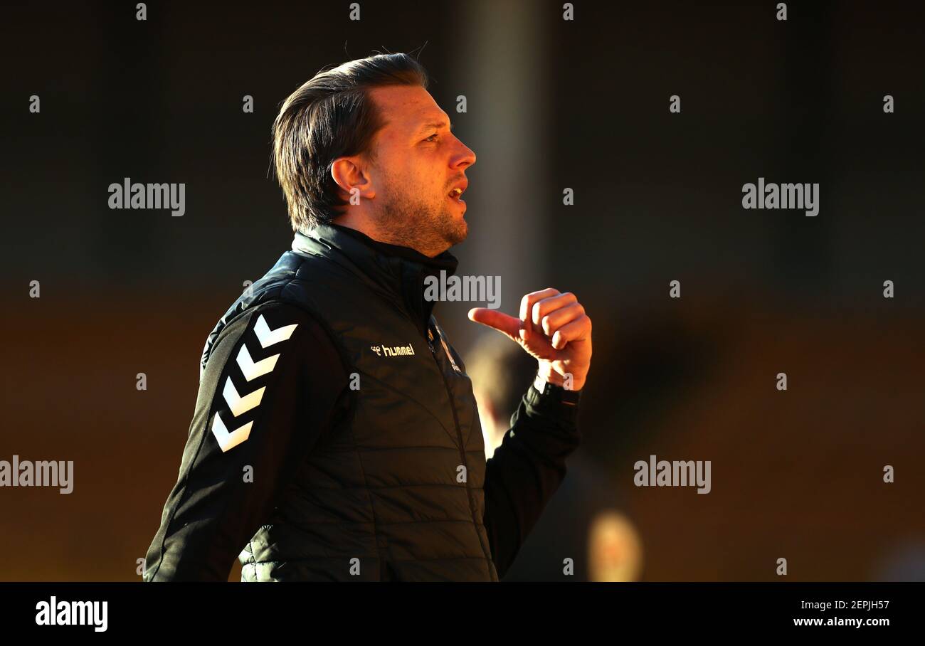 Cambridge United manager, Mark Bonner during the Sky Bet League Two ...