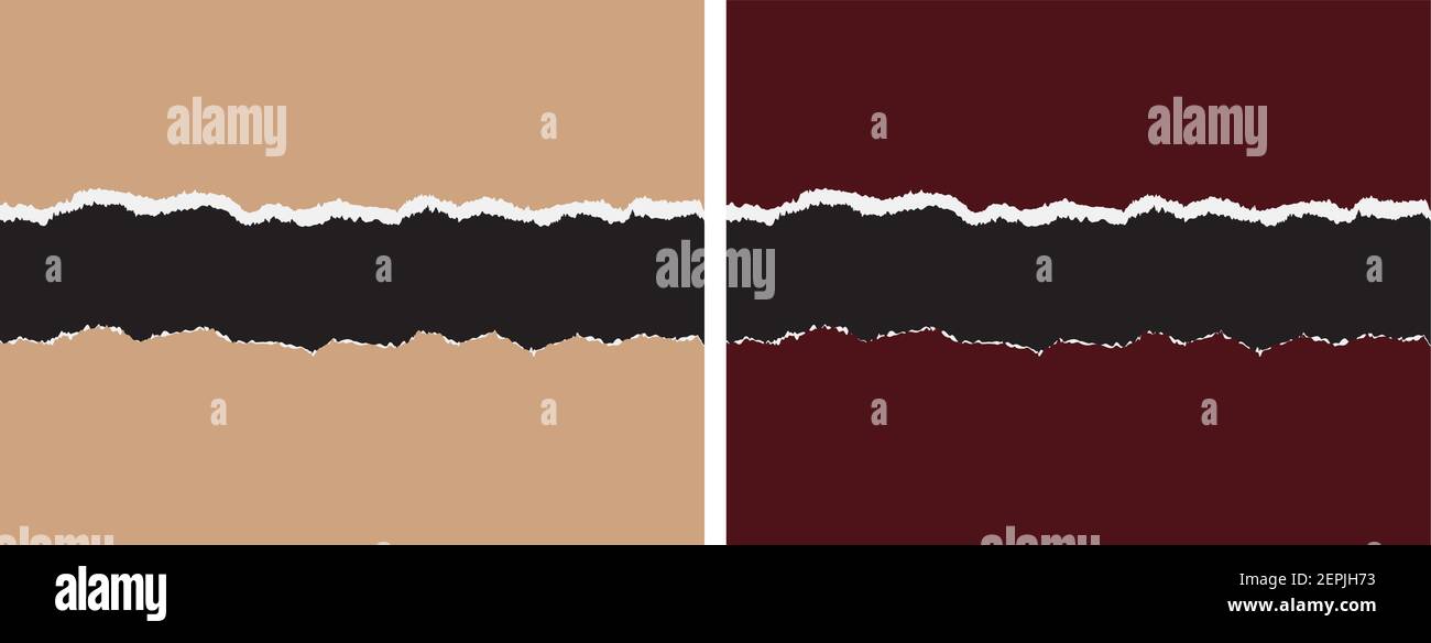 Torn paper vector background in brown and maroon color for notes ...