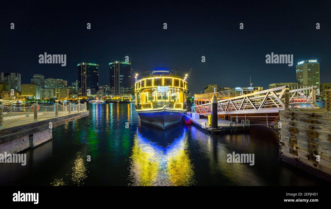 Dubai, UAE, 13 November 2020: View of Dubai Creek in Old Dubai in Al ...