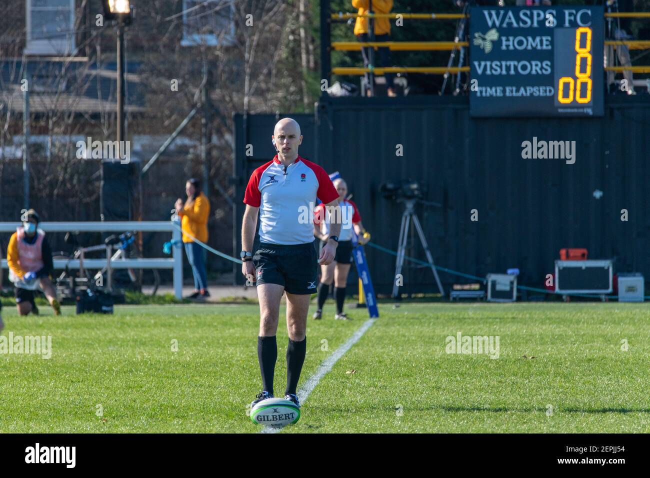 London, UK. 27th Feb, 2021. Joe James (referee) during the Allianz ...
