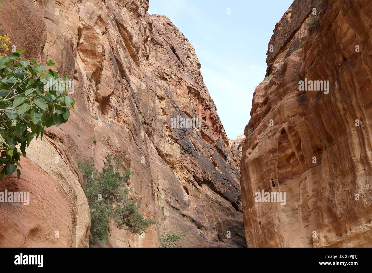The 1.2km long path (As-Siq) to the city of Petra, Jordan-- it is a ...