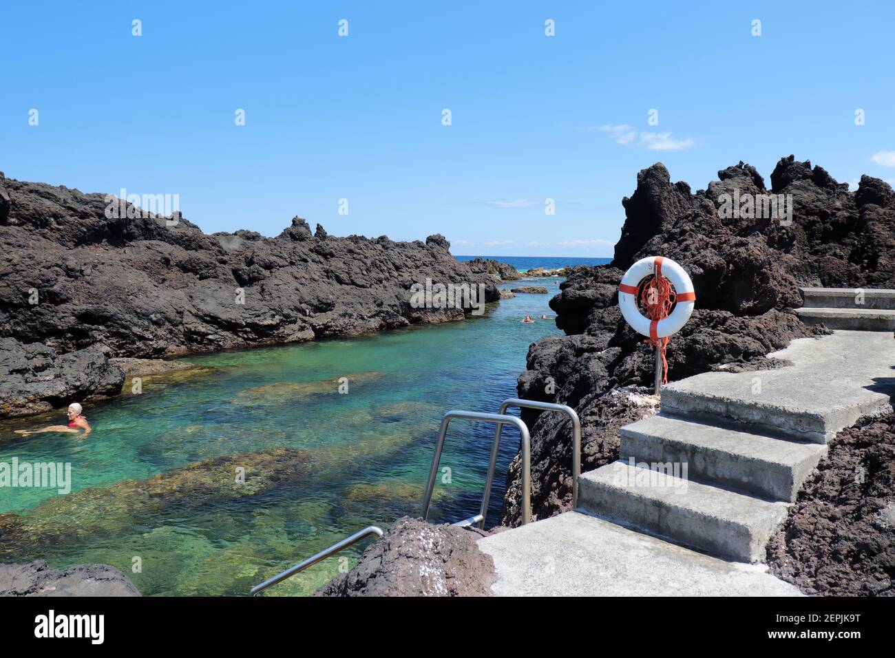 Lava Rock Pools in Praia dos Biscoitos, Terceira Stock Photo - Alamy
