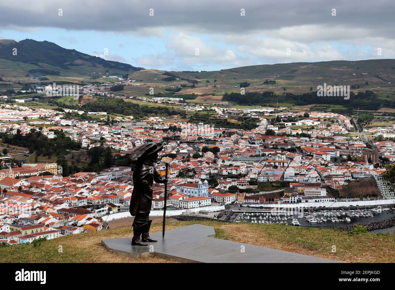 Statue Of D. Afonso VI Second King of Portugal On Monte Brasil Stock ...