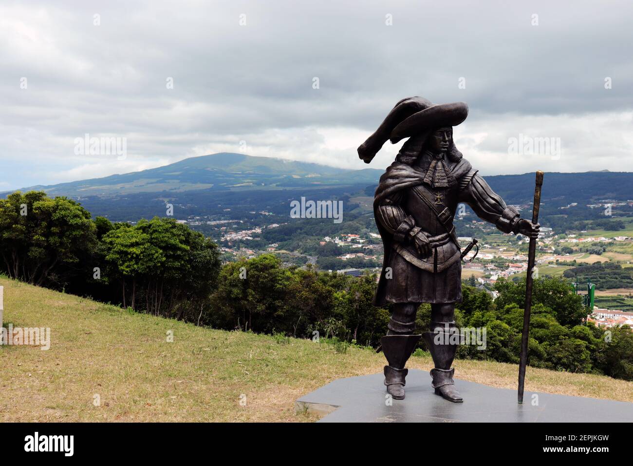 Statue Of D. Afonso VI Second King of Portugal On Monte Brasil Stock ...