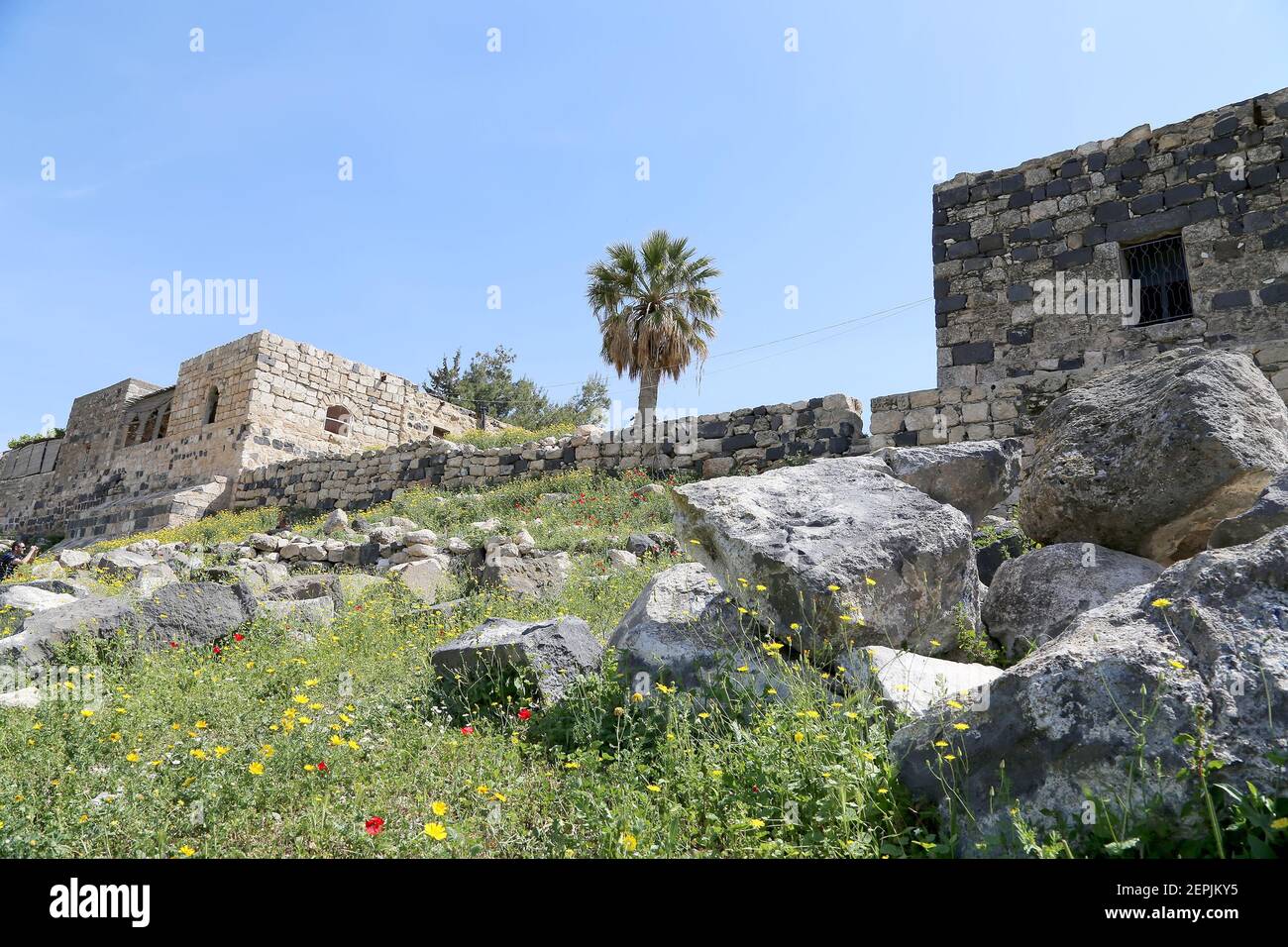 Roman ruins at Umm Qais (Umm Qays) --is a town in northern Jordan near ...