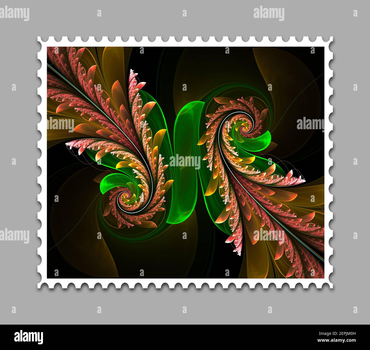 Computer generated stamp template with fractal artwork for creative use ...