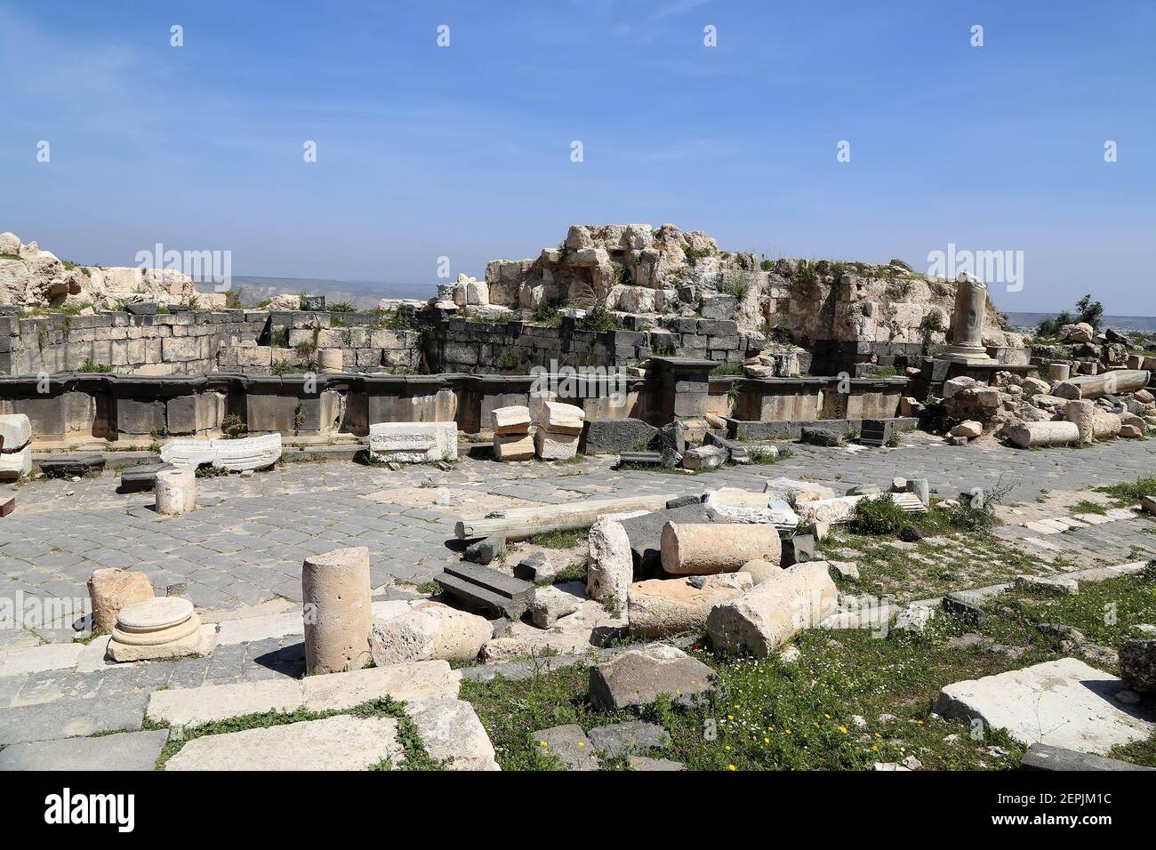Roman ruins at Umm Qais (Umm Qays) --is a town in northern Jordan near ...