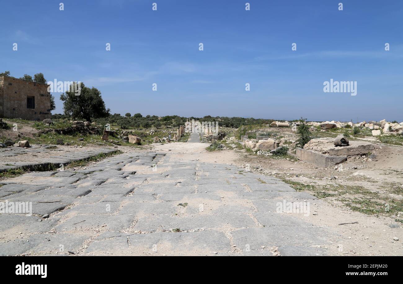 Roman ruins at Umm Qais (Umm Qays) --is a town in northern Jordan near ...