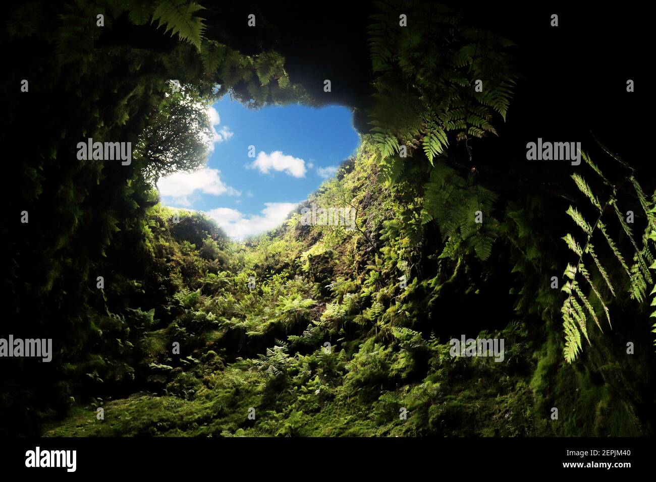 Algar do Carvao, Lava tube in Terceira island, Azures, Portugal Stock ...