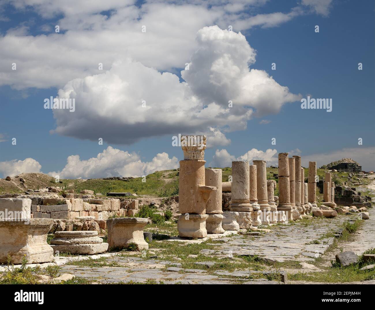 Roman ruins at Umm Qais (Umm Qays) --is a town in northern Jordan near ...