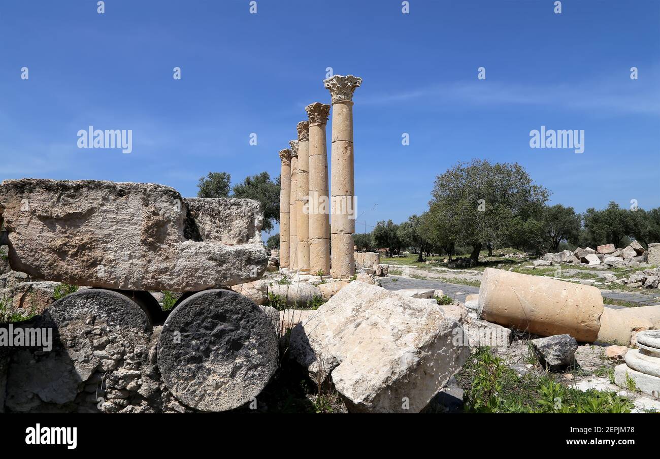 Roman ruins at Umm Qais (Umm Qays) --is a town in northern Jordan near ...