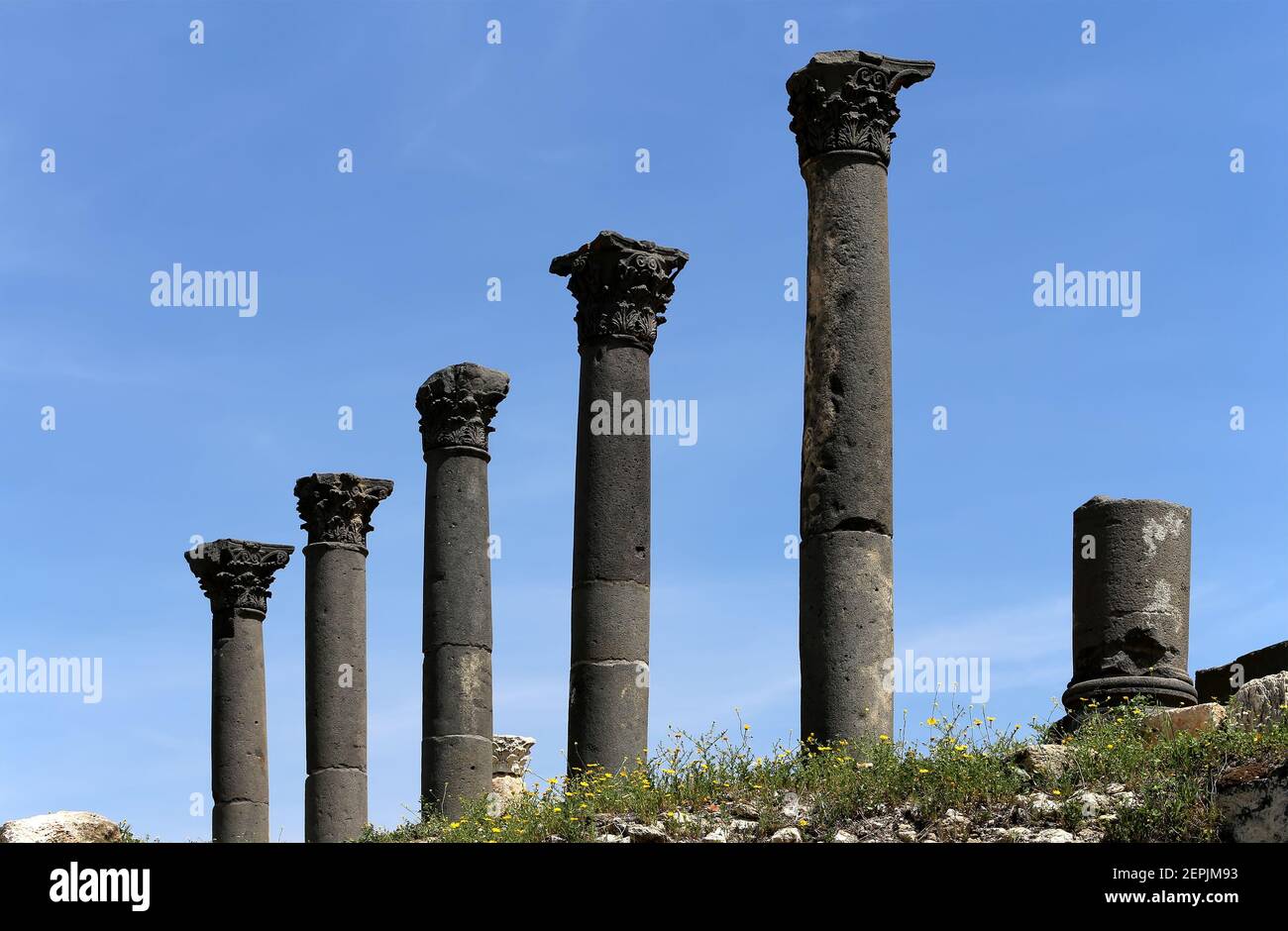 Roman ruins at Umm Qais (Umm Qays) --is a town in northern Jordan near ...