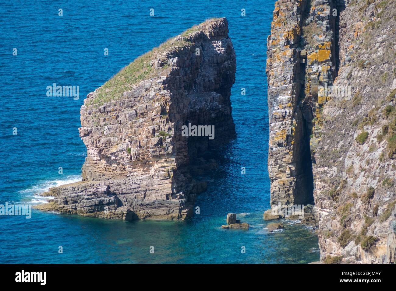 Cap Frehel peninsula's cliffs, English channel, Brittany in ...