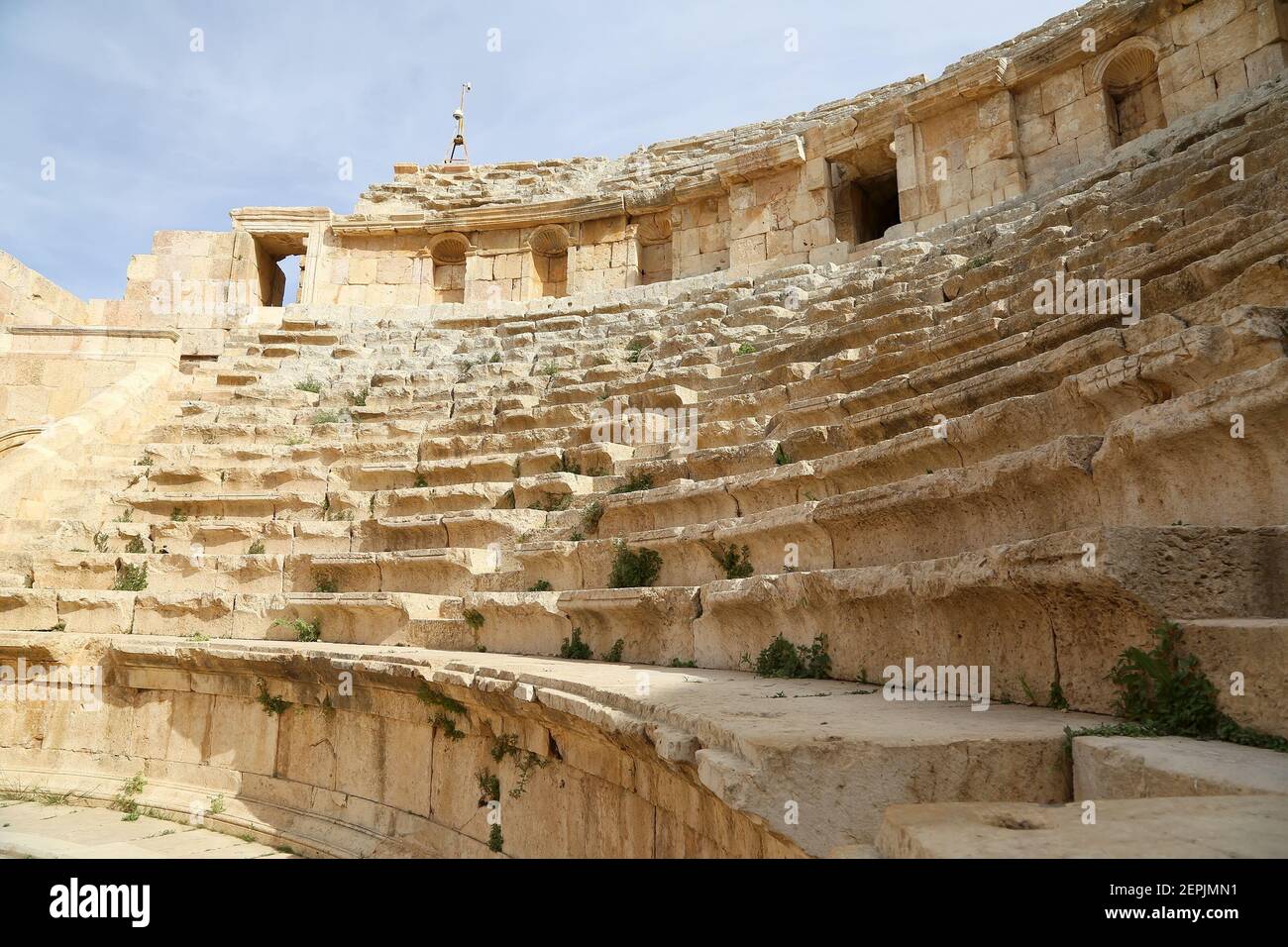 Amphitheater in Jerash (Gerasa of Antiquity), capital and largest city ...
