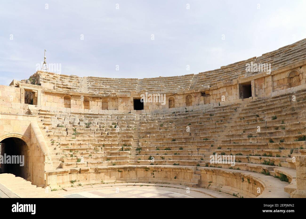 Amphitheater in Jerash (Gerasa of Antiquity), capital and largest city ...