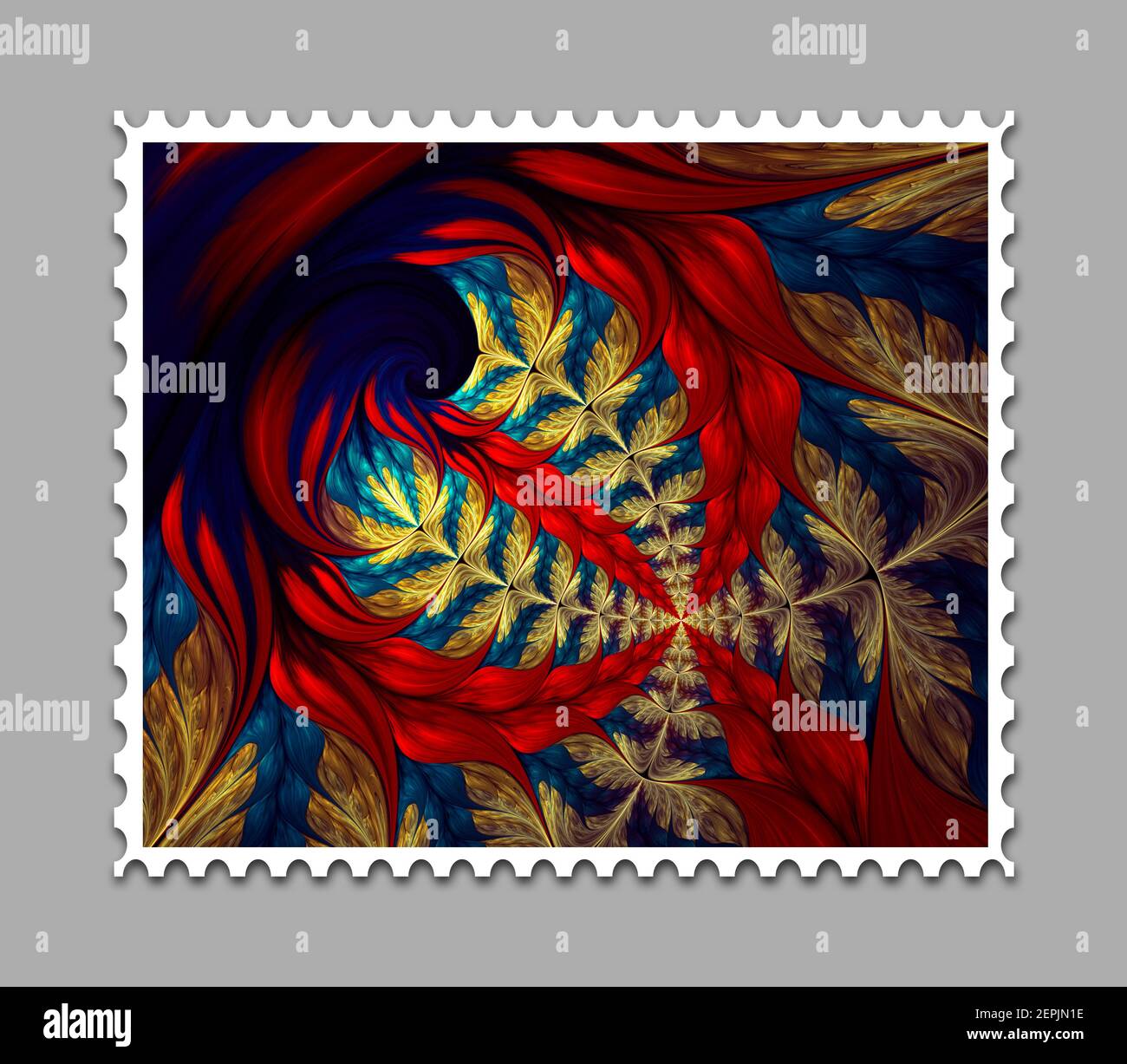 Computer generated stamp template with fractal artwork for creative use ...
