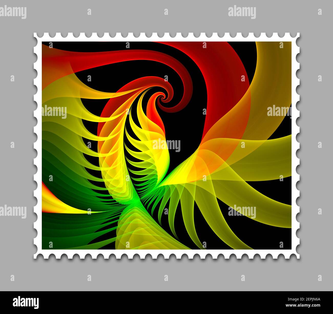 Computer generated stamp template with fractal artwork for creative use ...