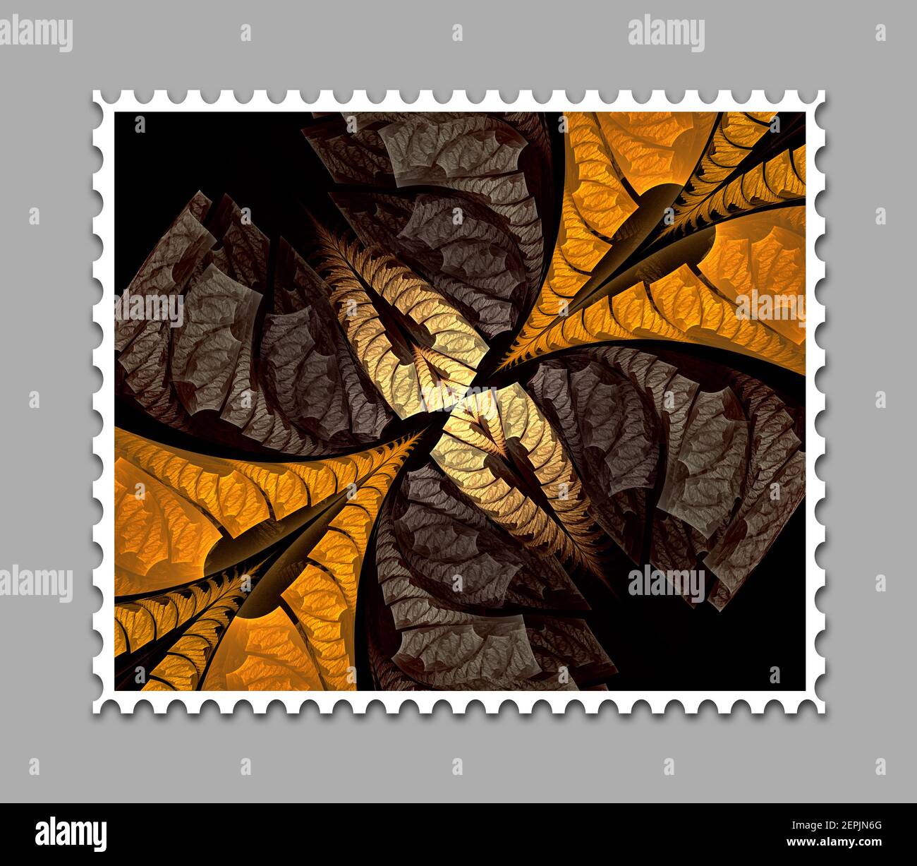 Computer generated stamp template with fractal artwork for creative use ...