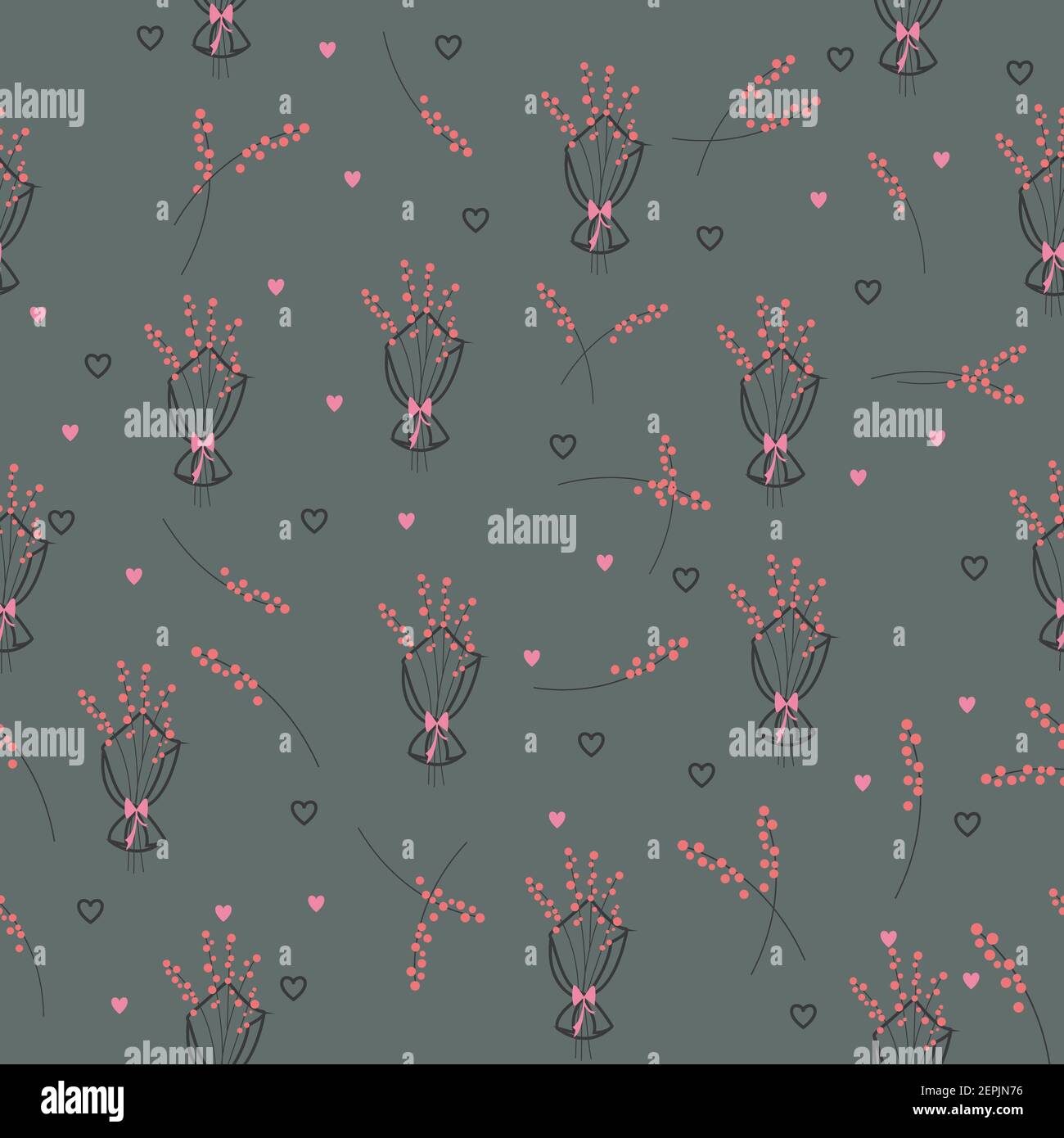 Flower bouquets and flower stems falling seamless pattern Stock Vector ...