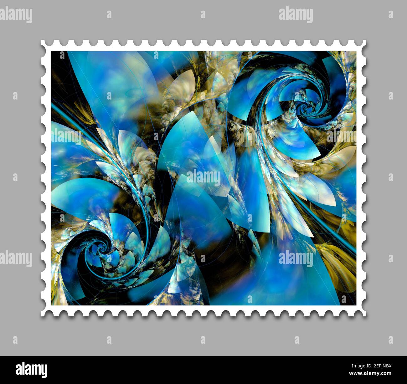 Computer generated stamp template with fractal artwork for creative use ...