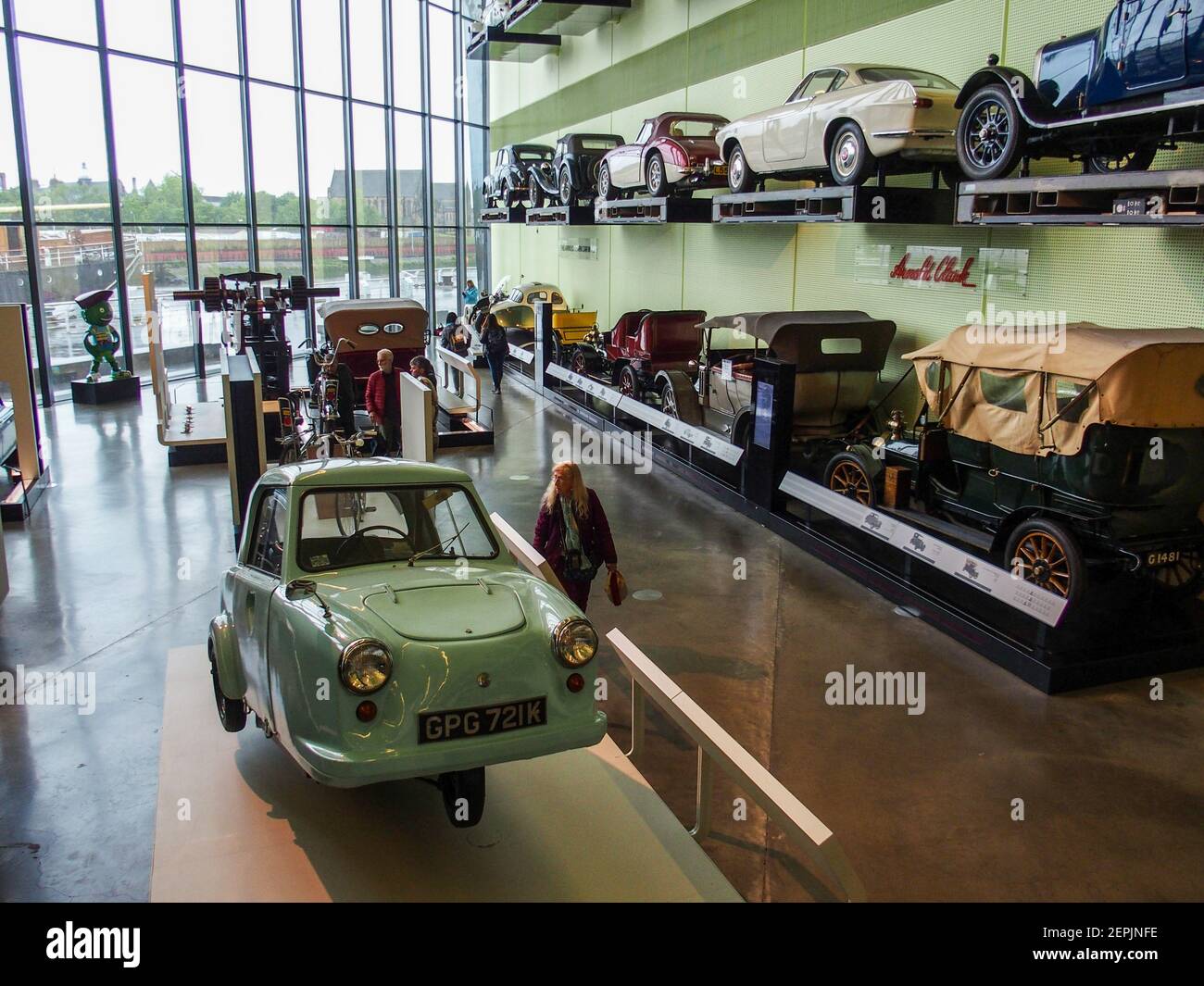 Display of Cars at Museum of Transport, Riverside, River Clyde, Glasgow ...