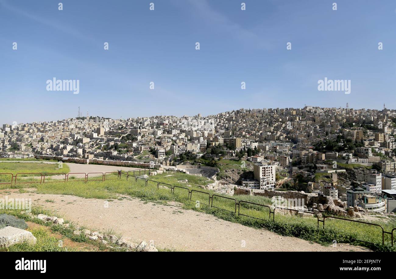 view of Amman's skyline, Jordan Stock Photo - Alamy