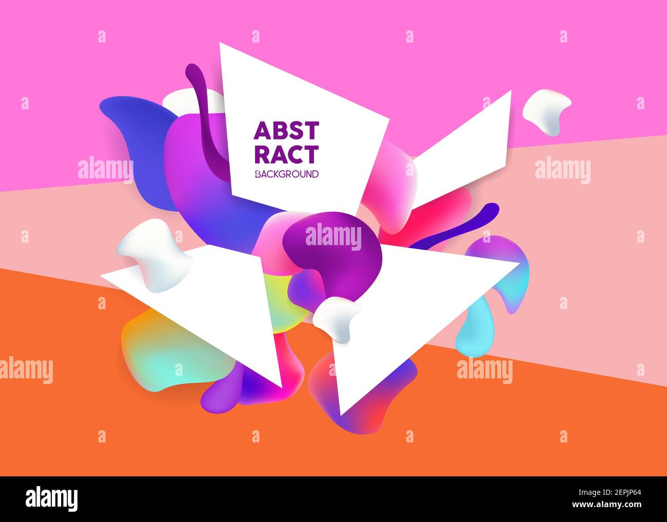 Abstract teardrop background. Geometric purple shapes with swirl blue ...