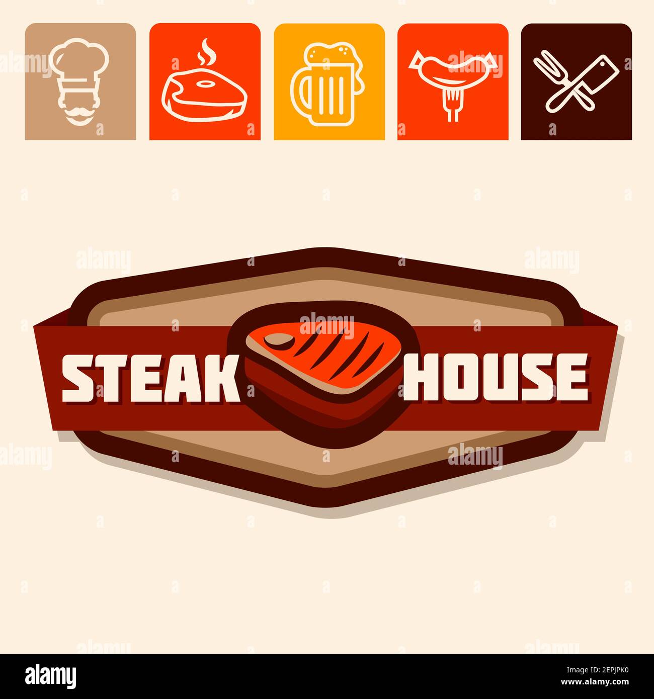 steak house logo and icons set Stock Vector Image & Art - Alamy